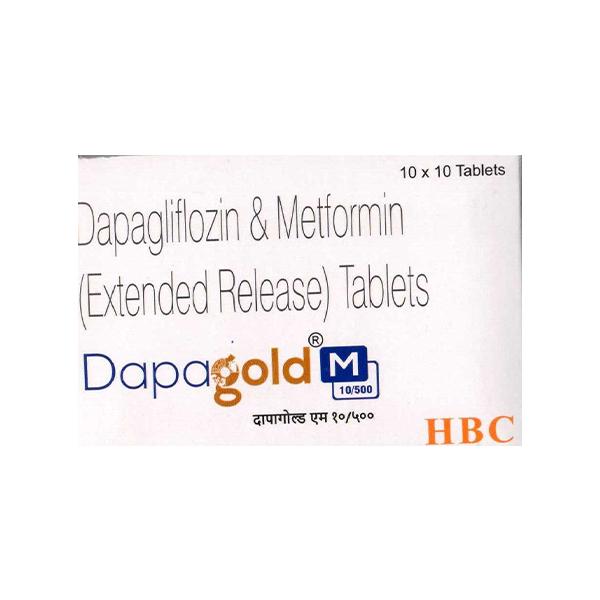 DAPAGOLD M 10/500mg Tablet 10's Price, Uses, Side effects, Substitutes ...