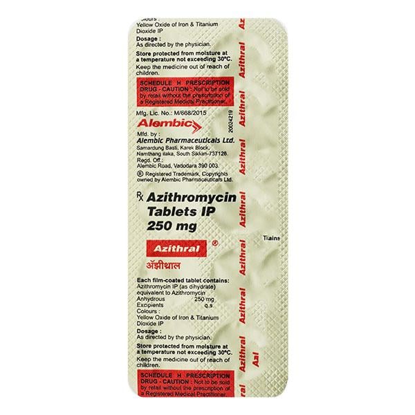 Azithral 250mg Tablet 10'S : Uses, Side Effects, Price | Netmeds