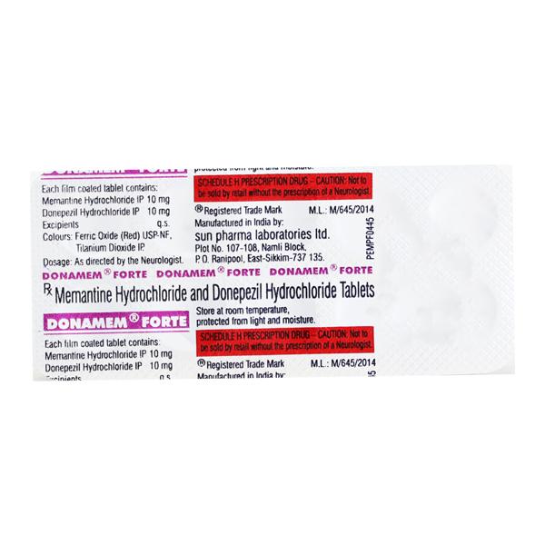 DONAMEM FORTE Tablet 10's : Price, Uses, Side Effects | Netmeds
