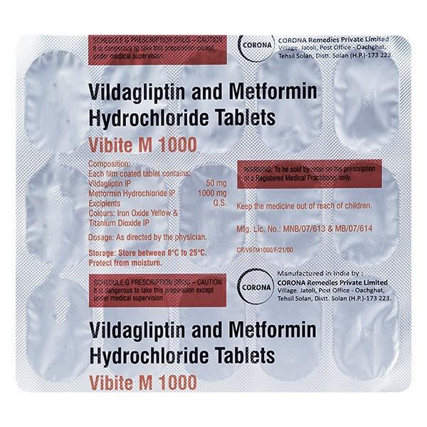 VIBITE M 1000mg Tablet 15's : Price, Uses, Side Effects | Netmeds
