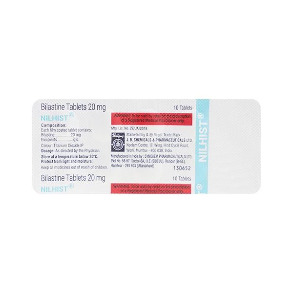Buy NILHIST 20 Tablet 10's Online at Upto 25% OFF | Netmeds