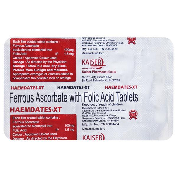 Haemdates Xt Tablet 10's Price, Uses, Side effects, Substitutes | Netmeds