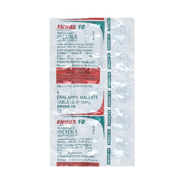 Envas 10mg Tablet 15'S : Price, Uses, Side Effects | Netmeds