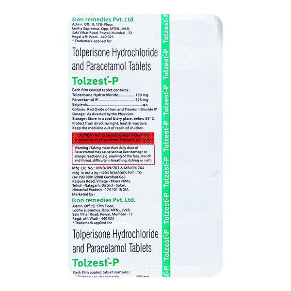 TOLZEST P Tablet 10's Price, Uses, Side effects, Substitutes | Netmeds