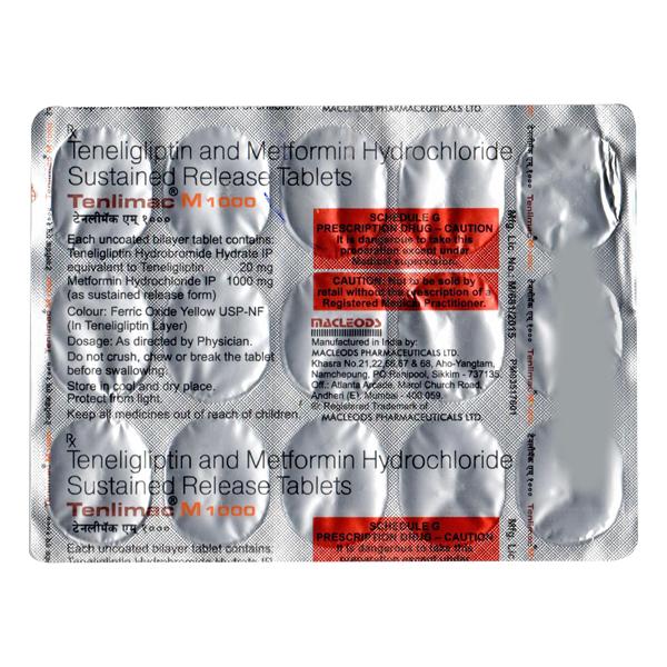 TENLIMAC M 1000 Tablet 15's : Price, Uses, Side Effects | Netmeds