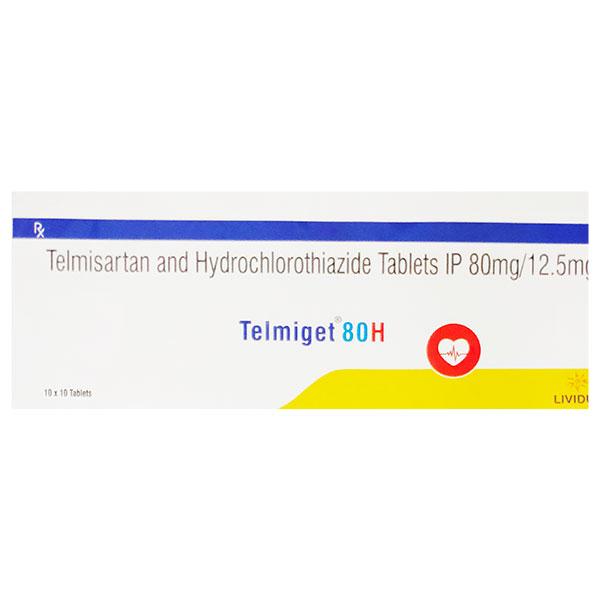 TELMIGET H 80 Tablet 10's : Price, Uses, Side Effects | Netmeds