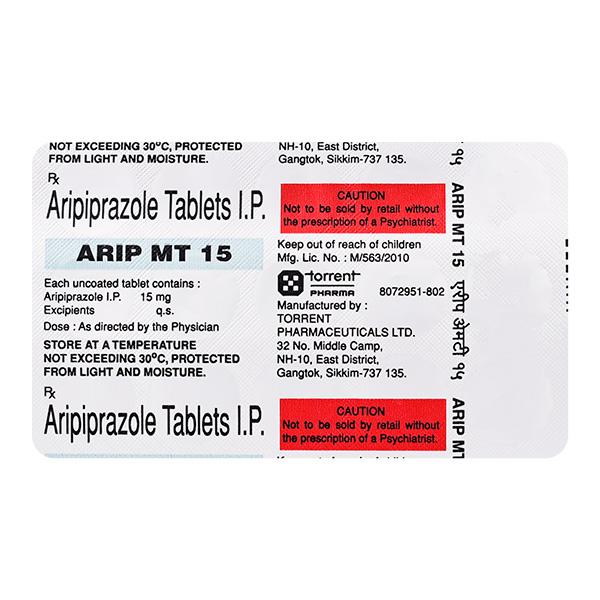 Arip MT 15mg Tablet 15'S Price, Uses, Side effects, Substitutes | Netmeds