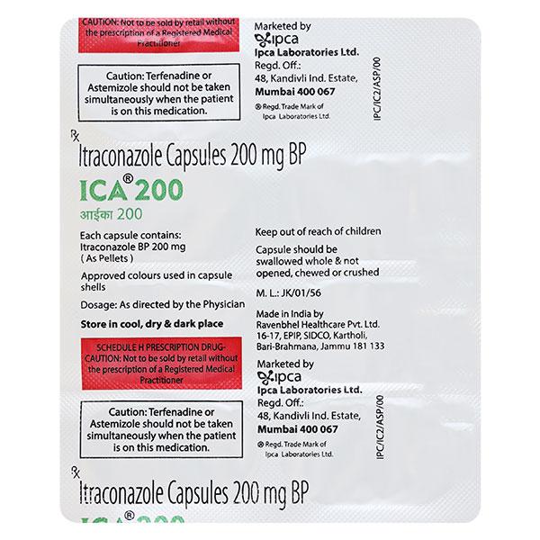 ICA 200mg Capsule 7's Price, Uses, Side effects, Substitutes | Netmeds