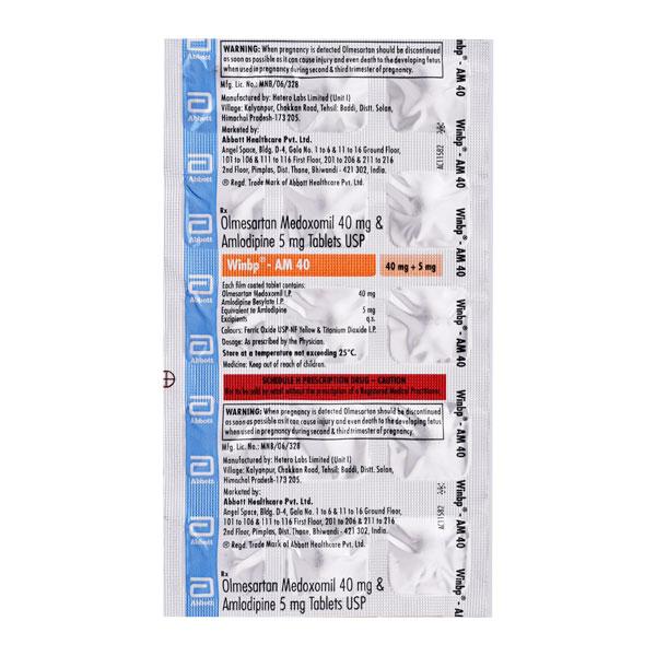 WINBP AM 40 Tablet 15's : Price, Uses, Side Effects | Netmeds