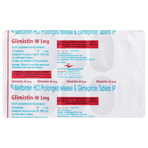 GLIMISTIN M 1 Tablet 10's : Price, Uses, Side Effects | Netmeds