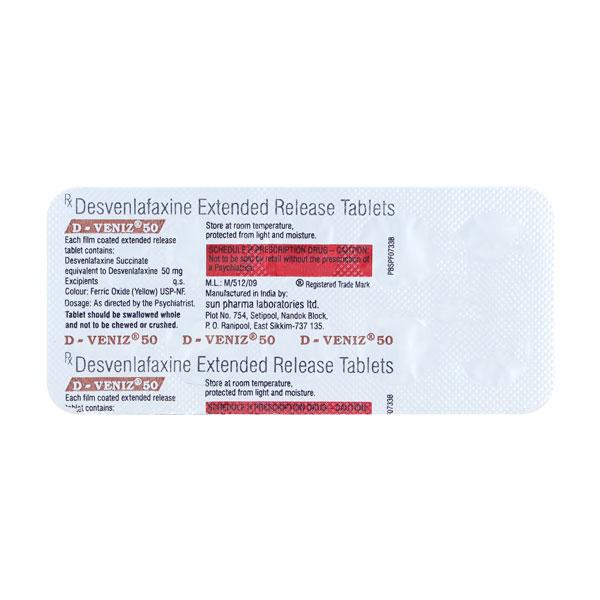 D Veniz 50mg Tablet 10'S : Price, Uses, Side Effects | Netmeds