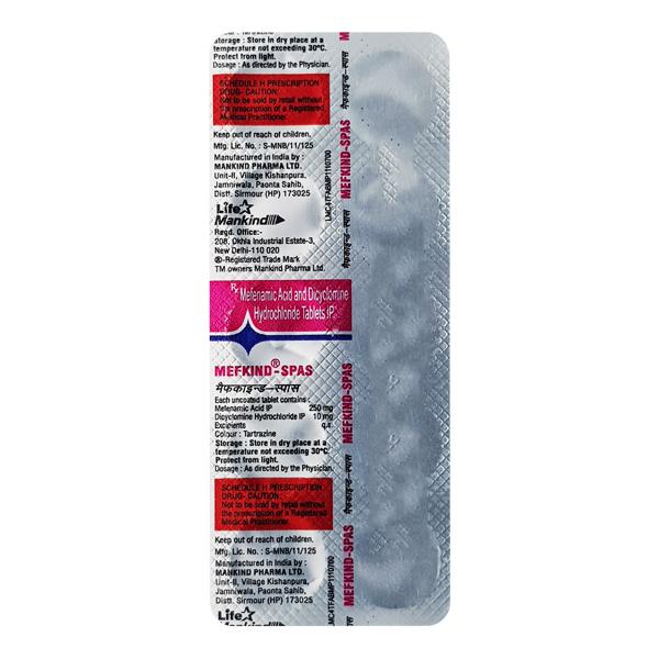Buy Mefkind Spas Tablet 10'S Online at Upto 25% OFF | Netmeds