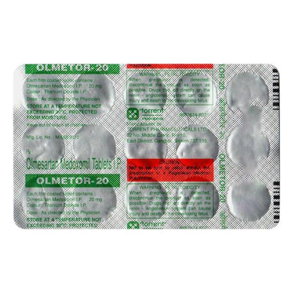 Buy OLMETOR 20 Tablet 15's Online | Netmeds