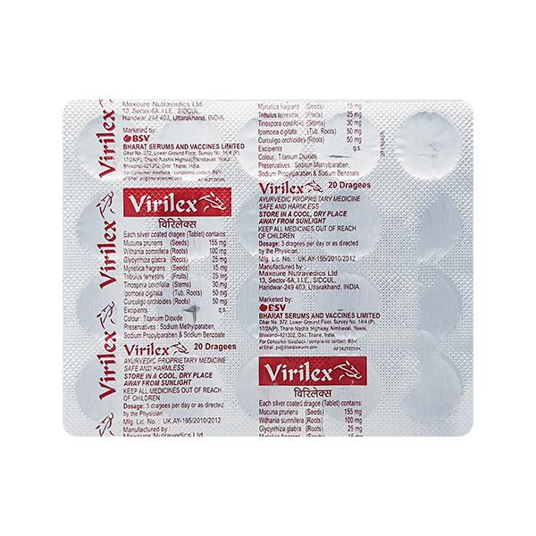 Buy Virilex Tablet 20'S Online at Upto 25% OFF | Netmeds