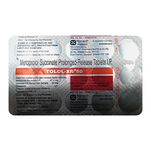 Tolol XR 50mg Tablet 15'S : Uses, Side Effects, Price | Netmeds