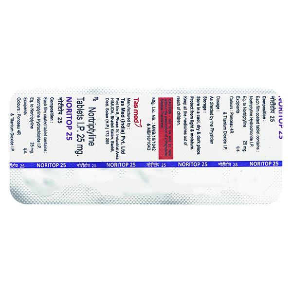 NORITOP 25mg Tablet 10's : Price, Uses, Side Effects | Netmeds
