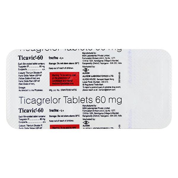 Buy TICAVIC 60mg Tablet 10's Online at Upto 25% OFF | Netmeds