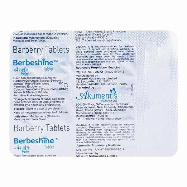 Buy Berbeshine Tablet 10'S Online at Upto 25% OFF | Netmeds