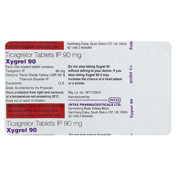XYGREL 90 Tablet 10's Price, Uses, Side effects, Substitutes | Netmeds
