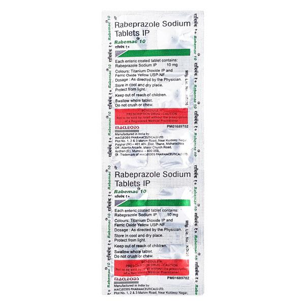 Rabemac 10mg Tablet 10'S Price, Uses, Side effects, Substitutes | Netmeds