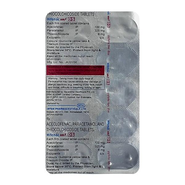 Hifenac Max DS Tablet 10's Price, Uses, Side effects | Netmeds