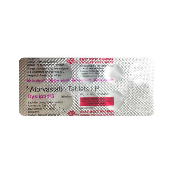 Dysliptin 5mg Tablet 10'S Price, Uses, Side effects, Substitutes | Netmeds