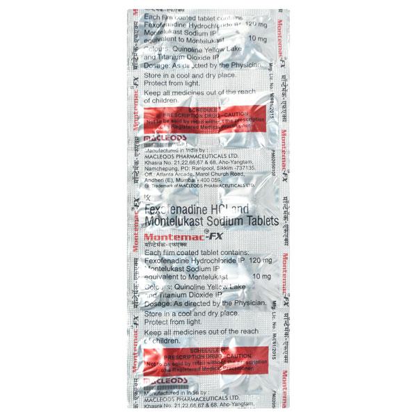Montemac FX Tablet 10'S Price, Uses, Side effects, Substitutes | Netmeds