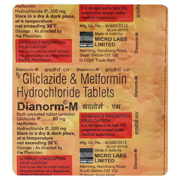 Dianorm M Tablet 15'S - Price, Uses, Side Effects | Netmeds