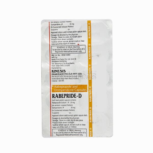 Rabepride D Capsule 10'S Price, Uses, Side effects, Substitutes | Netmeds