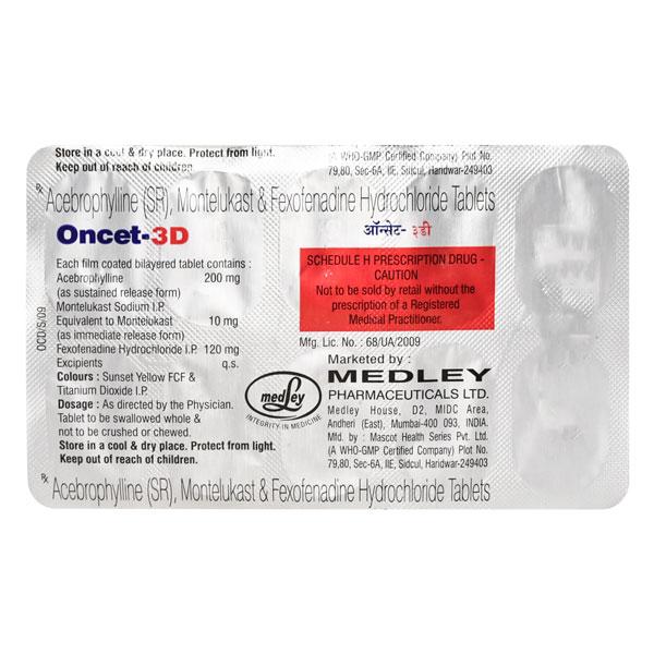 Oncet 3D Tablet 10'S Price, Uses, Side effects, Substitutes | Netmeds