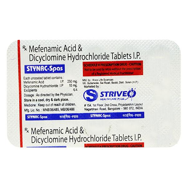 Buy STYNAC SPAS Tablet 10's Online at Upto 25% OFF | Netmeds