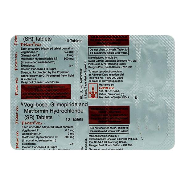 T VOBIT VX 2 Tablet 10's Price, Uses, Side effects, Substitutes | Netmeds