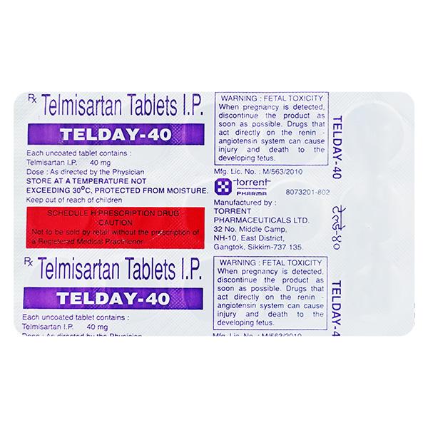 Telday 40mg Tablet 15'S : Price, Uses, Side Effects | Netmeds