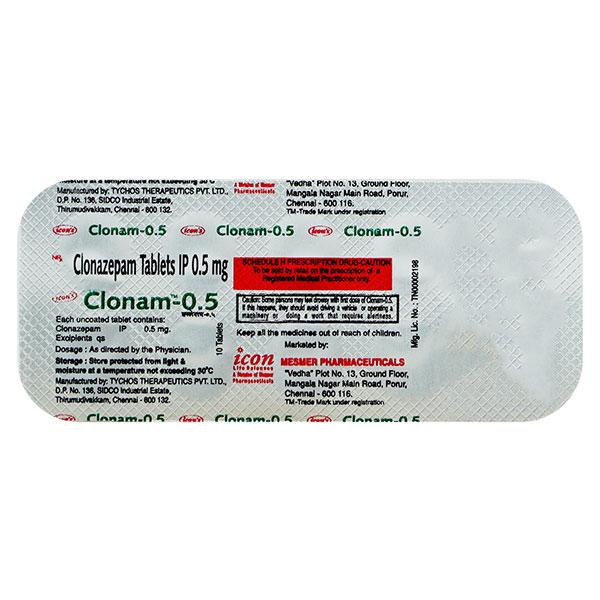 Clonam 0.5mg Tablet 10'S - Price, Uses, Side Effects, and Substitutes ...