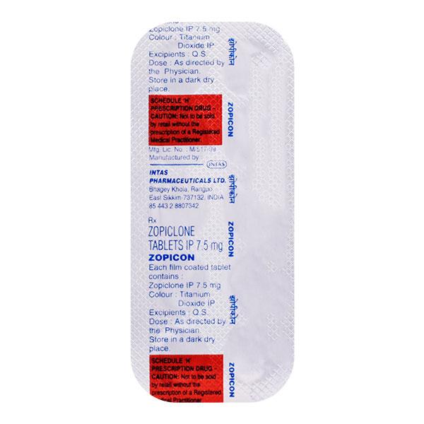 Zopicon Tablet 10'S - Price, Uses, Side Effects, and Substitutes | Netmeds