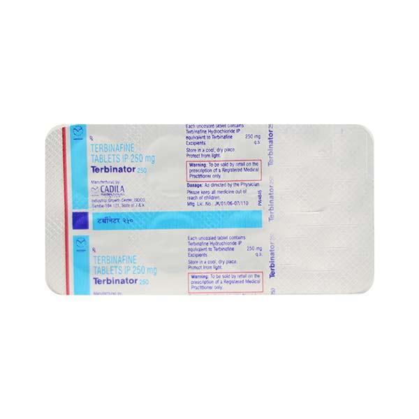 Terbinator 250mg Tablet 7'S Price, Uses, Side effects, Substitutes ...