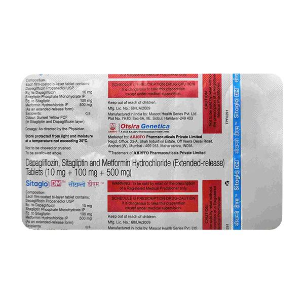 Buy SITAGLO DM Tablet 10's Online | Netmeds