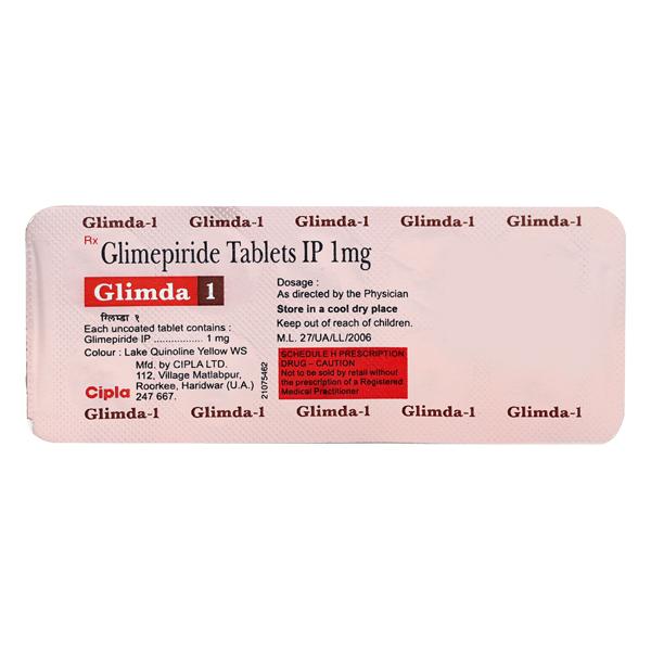 Glimda 1mg Tablet 10'S : Price, Uses, Side Effects | Netmeds