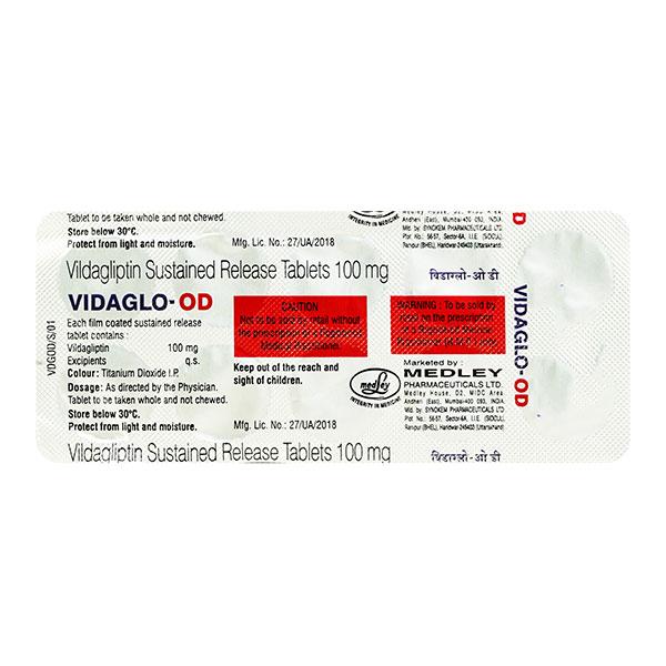 VIDAGLO OD 100 Tablet 10's Price, Uses, Side effects, Substitutes | Netmeds