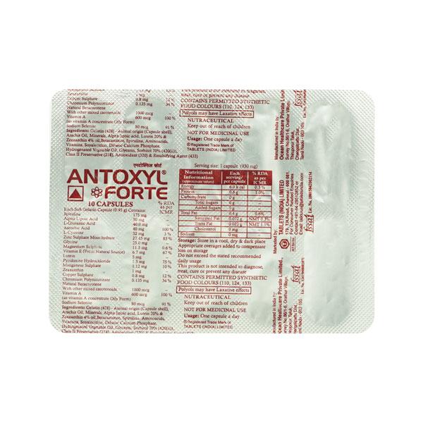 Antoxyl Forte Capsule 10'S Price, Uses, Side effects, Substitutes | Netmeds
