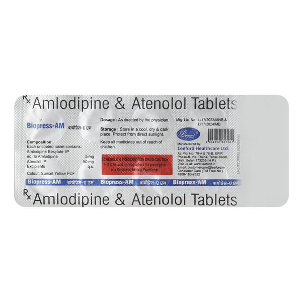 Biopress AM 5/50mg Tablet 10'S : Price, Uses, Side Effects | Netmeds