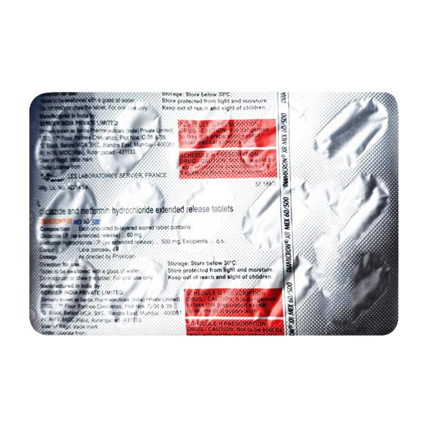 Buy DIAMICRON XR MEX 60/500 Tablet 15's Online at Upto 25% OFF | Netmeds