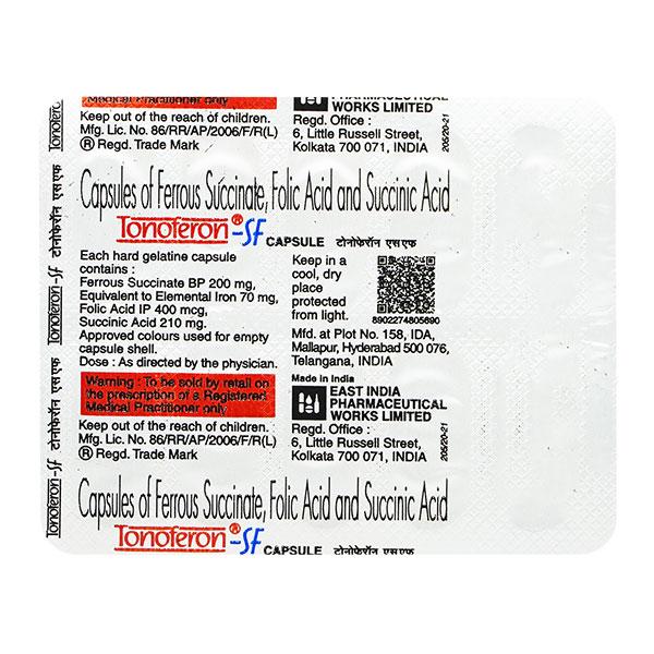 Buy Tonoferon SF Capsule 10'S Online at Upto 25% OFF | Netmeds