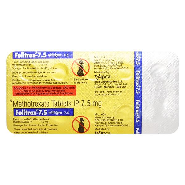 Folitrax 7.5mg Tablet 10'S - Price, Uses, Side Effects | Netmeds