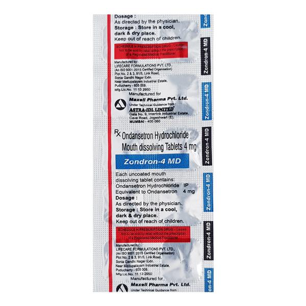 ZONDRON MD 4 Tablet 10's Price, Uses, Side effects, Substitutes | Netmeds
