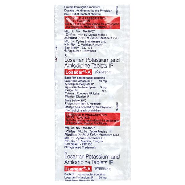 Losacar A Tablet 10'S : Price, Uses, Side Effects | Netmeds