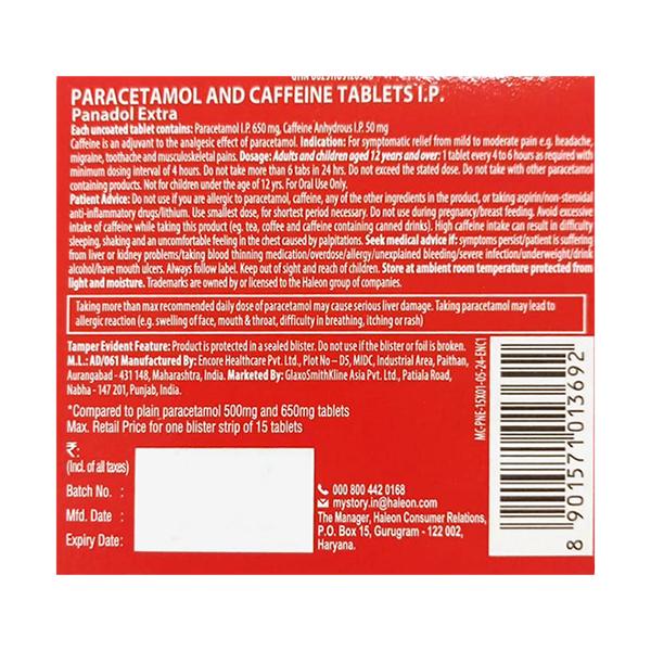 panadol extra tablets composition