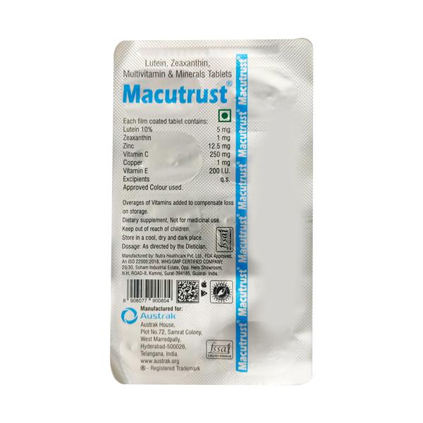 MACUTRUST Tablet 10's Price, Uses, Side effects, Substitutes | Netmeds