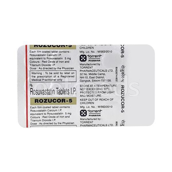 Buy Rozucor 5mg Tablet 15'S Online at Upto 25% OFF | Netmeds
