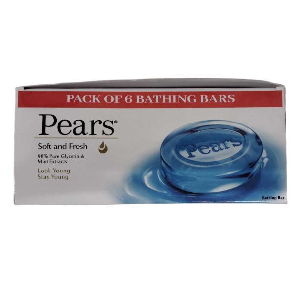 Pears Soft & Fresh 98% Pure Glycerin & Mint Extracts Bathing Bar (Pack ...